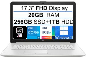 hp tuners 2022 hp pavilion 17 laptop, 17.3'' fhd ips display, 11th gen intel i5-1135g7(up to 4.2ghz, beat i7-10710u), 20gb ram, 256gb ssd+1tb hdd, hdmi, wifi, bluetooth, webcam, windows 11+jvq mp