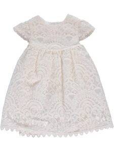 carriage boutique baby girl christening and baptism lace ivory dress (12mo)