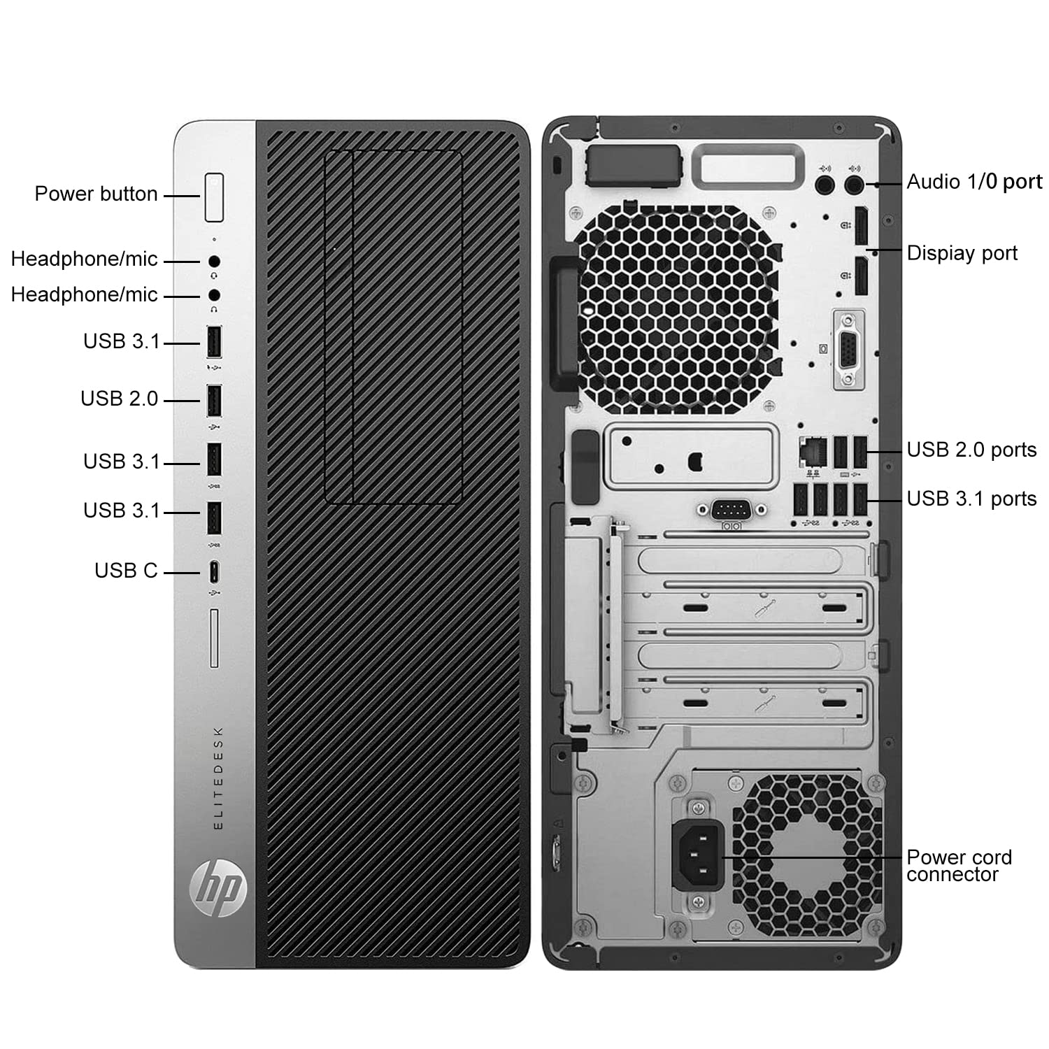 HP Tower Computer EliteDesk 800 G3 Tower Desktop PC i5-6500 Up to 3.60GHz 16GB DDR4 RAM 512GB NVMe SSD M.2 HDMI WiFi BT DVD Windows 10 Pro Wireless Keyboard & Mouse + TJJ Mouse Pad (Renewed)