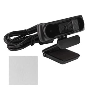 Webcam, HD Noise Reduction Plug and Play Webcam Beauty Features Black with Lens