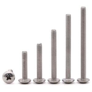 RoyceMart M4-0.7 x 25 mm (50 pcs) Truss Head Machine Screws, Stainless Steel 304, Full Thread Coverage, Mushroom Head Machine Screws