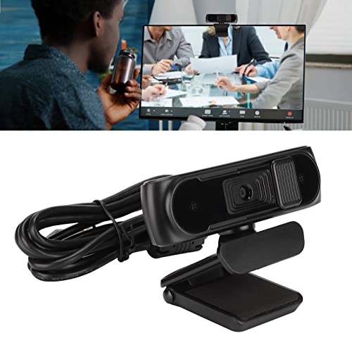 Webcam, HD Noise Reduction Plug and Play Webcam Beauty Features Black with Lens