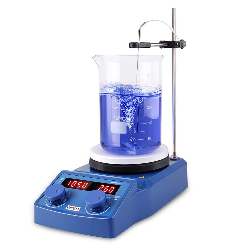 FOUR E'S SCIENTIFIC LED Digital Magnetic Hotplate Stirrer with Stand