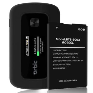 shenmz 【3300mah】 bte-3003 battery, super high capacity 0 cycle li-ion battery replacement for verizon orbic speed mobile hotspot rc400l orb400lb