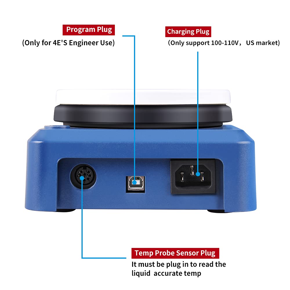 FOUR E'S SCIENTIFIC LED Digital Magnetic Hotplate Stirrer with Stand