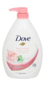 dove go fresh body wash, rose soothing rose and aloe vera scent, 33.8 ounce pump bottle