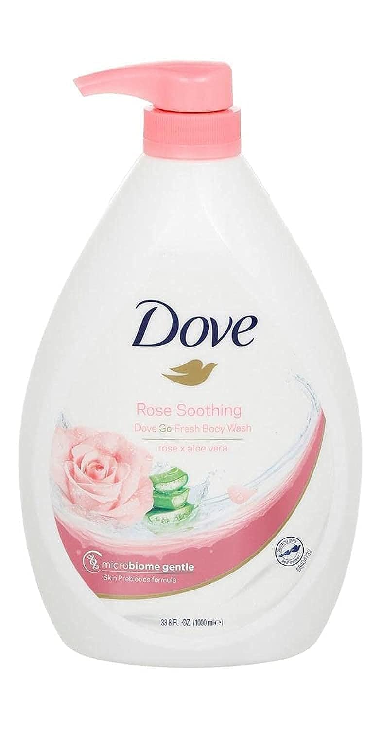 Dove Go Fresh Body Wash, Rose Soothing Rose and Aloe Vera Scent, 33.8 Ounce Pump Bottle