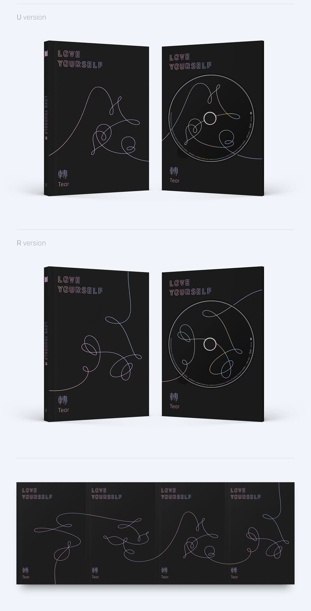 Dreamus BTS - LOVE YOURSELF 轉 TEAR CD+Folded Poster [ U ver. ]