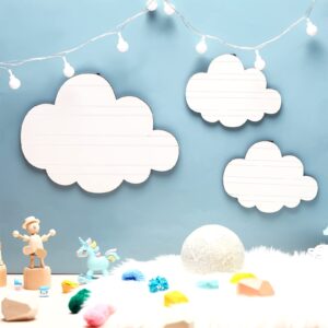 4 Pcs Cloud Wall Decor Wood Hanging Cloud Nursery Room Clouds Decorations White Cloud Decor for Room Cloud Party Decorations