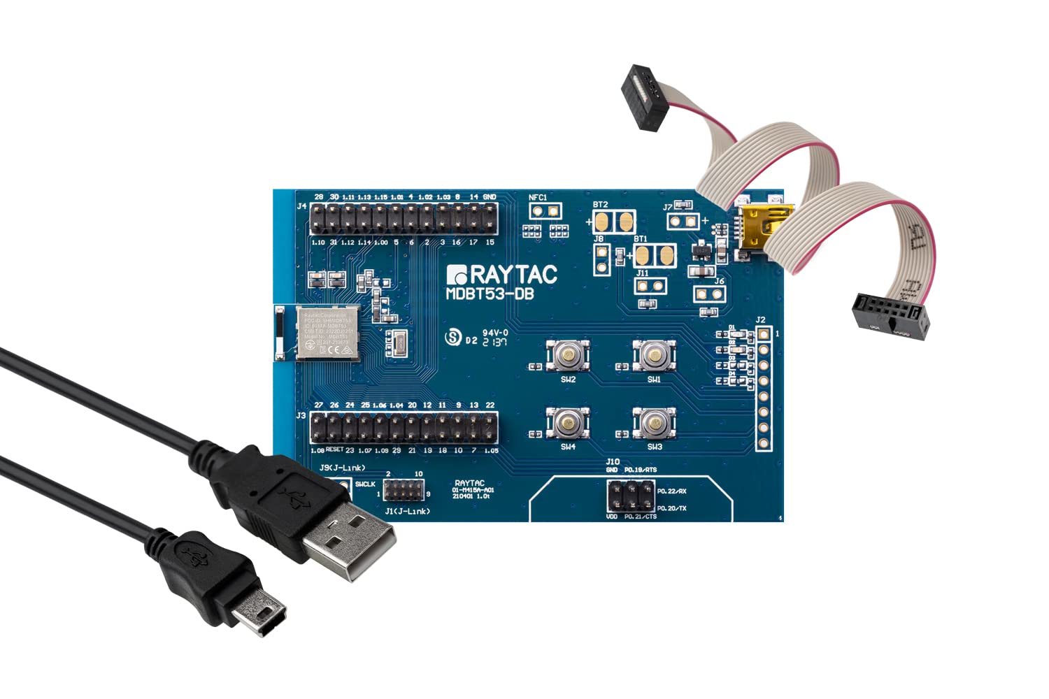 MDBT53-DB Nordic nRF5340 Module Demo Board Dev Kit 48 GPIO Bluetooth Module BT5.2 FCC IC CE Telec KC SRRC (Chip Antenna)