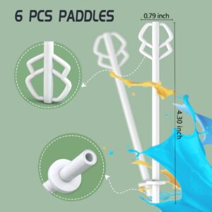 WJCJTJL Epoxy Mixer Paddles, 6 Pcs Reusable Resin Stirrer Attachment for Paint Stirrer Drill, Resin Art, Resin Pigments Mixing & Reduce Bubbles, Resin Paddles for Mixing Small Amounts of Resin