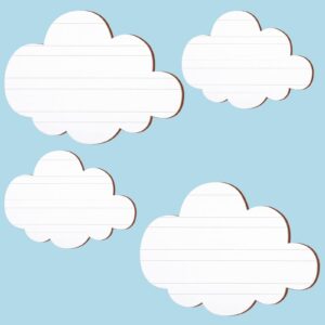 4 Pcs Cloud Wall Decor Wood Hanging Cloud Nursery Room Clouds Decorations White Cloud Decor for Room Cloud Party Decorations