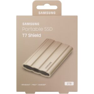 SAMSUNG MU-PE2T0K/AM T7 Shield Portable Solid State Drive 2TB 2022 Beige - (2-Pack)