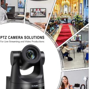 FoMaKo PTZ Camera 20x Optical Zoom AI Auto Tracking PoE HDMI Bundle PTZ Camera for Church Worship + PTZ Camera Controller (BH201 PTZ Bundle FMK20SDI +KC608)