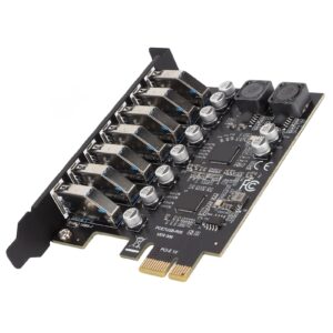 7 Ports PCIE to USB3.2 GEN1 Expansion Card, USB3.2 GEN1 Superspeed 5Gbps Front Expansion Card, USB PCIE Expansion Card for XP Win7 8 10 11 Linux