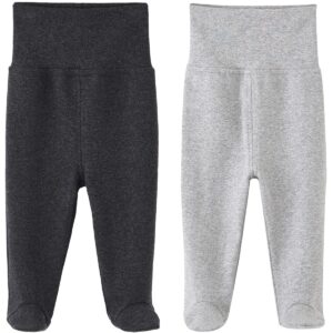 enfants chéris newborn pants for boys girls footie pants 0-3 months grey