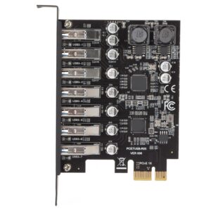 7 ports pcie to usb3.2 gen1 expansion card, usb3.2 gen1 superspeed 5gbps front expansion card, usb pcie expansion card for xp win7 8 10 11 linux