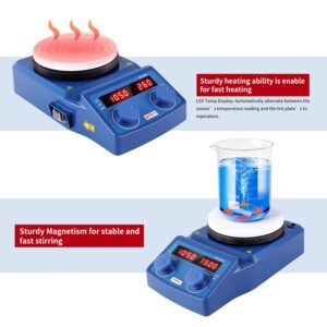 FOUR E'S SCIENTIFIC LED Digital Magnetic Hotplate Stirrer with Stand