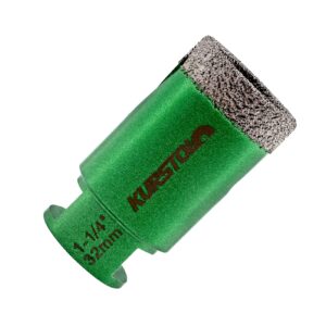 kurstol diamond core drill bits - 1-1/4 inch with 58-11 thread dry tile hole saws for dry drilling porcelain ceramic tile granite marble stone vacuum brazed diamond drill bit 32mm