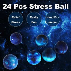 Mydio Set of 24 Stress Balls Stress Reliver Party Soft PU Ball Assorted Colors Random Pattern Party Toys Kids Play Ball Toddler Ball 24 Pack