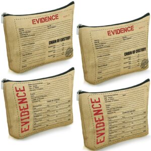 oudain 4 pcs evidence bags evidence makeup bag evidence pencil bag novelty zipper pouch true crime bags for women office