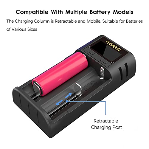 21750 21700 Battery Charger,LCD Intelligent 18650 Battery Charger 21750 21700 Charger for 20700 22700 26650 26700 16340 (RCR123) 17500 17650 17670 18500 Rechargeable Battery with PCB Protection Board