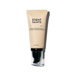 eight saints chase the sun broad spectrum spf (30) face moisturizing sunscreen, natural and organic mineral-base sun protection daily face moisturizer, 2 ounces, new formula