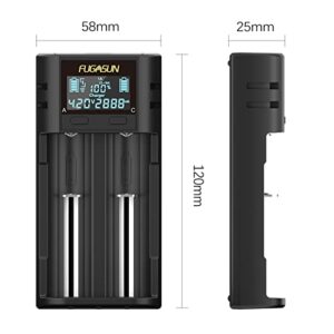 21750 21700 Battery Charger,LCD Intelligent 18650 Battery Charger 21750 21700 Charger for 20700 22700 26650 26700 16340 (RCR123) 17500 17650 17670 18500 Rechargeable Battery with PCB Protection Board