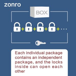 ZonRo Locks Laminated Steel Keyed Padlocks Keyed Alike Locks, Long Shackle Padlocks, for Hasp Latch, Sheds, Fences, Storage Locker, School, Gym，Pack of 6