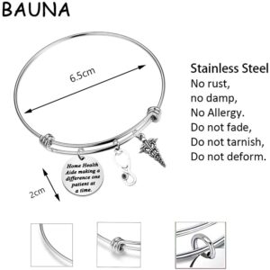 BAUNA Home Health Aide Gifts Home Health Aide Stethoscope Keychain（Home Health Aide-bracelet）