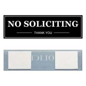 no soliciting thank you sign for house office front door with strong adhesive tape 2.1" - 8" (1pcs)