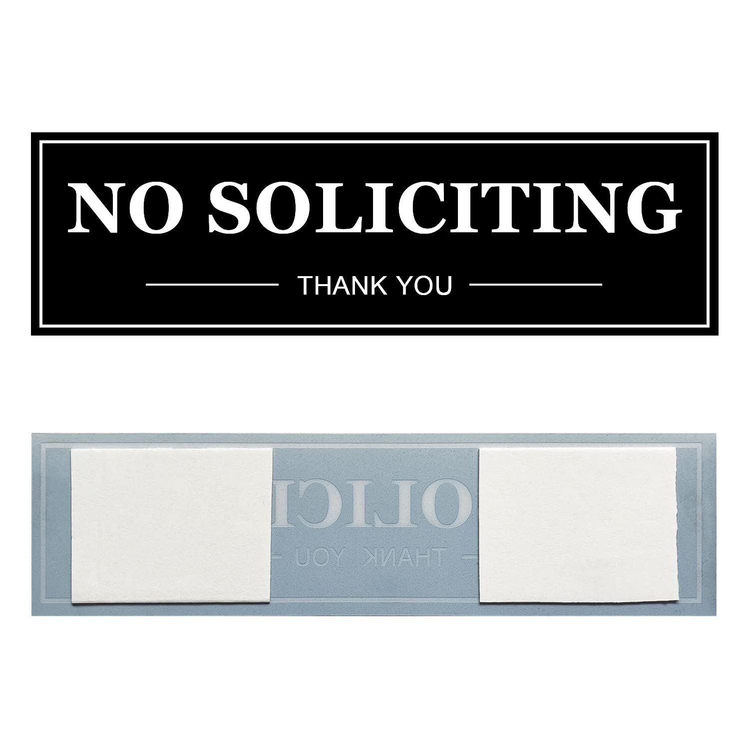 No Soliciting Thank You Sign for House Office Front Door With Strong Adhesive Tape 2.1" - 8" (1PCS)