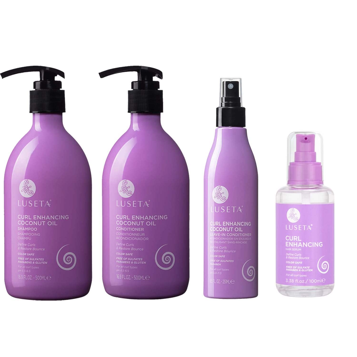 Luseta Curl Shampoo and Conditioner & Leave in Conditioner & Hair Oil, l Define Curl & Restore Bounce Anti-frizzing and Smoothing for Curly Hair Type