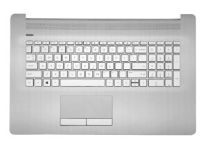 replacement upper case palmrest for hp 17-by 17-ca 17t-by 17z-ca 17t-by400 17-by0026cy 17z-ca300 series laptop non-backlight keyboard assembly with odd top cover l92785-001 natural silver