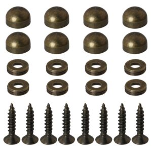 dgbrsm 8pcs pure brass decorative screws with caps used as mirror screw mirror fixing screws cover self-tapping screws (9mm, bronze)