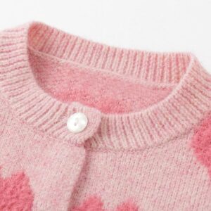 Simplee kids Baby Sweater Cable-Knit Pink Baby Cardigan Coat for Spring 3M-5T