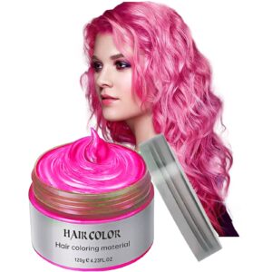 temporary hair color wax 4.23 oz-instant hairstyle cream hair pomades hairstyle wax for party cosplay easy cleaning (1, pink)