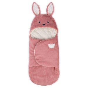 gund baby oh so snuggly bunny blanket wrap, plush hooded baby blanket wrap for newborns, pink/cream, 26”