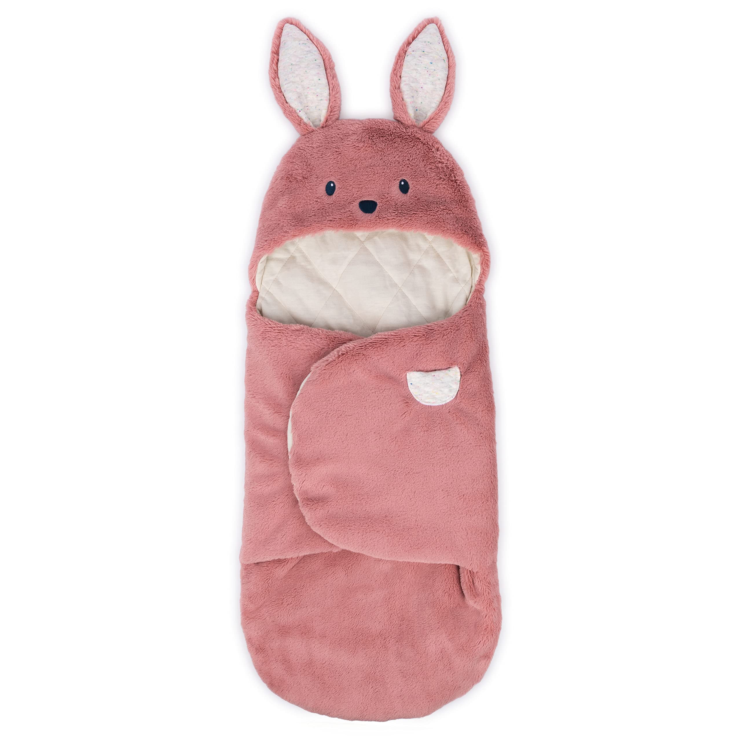 GUND Baby Oh So Snuggly Bunny Blanket Wrap, Plush Hooded Baby Blanket Wrap for Newborns, Pink/Cream, 26”