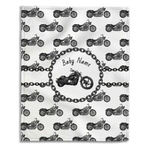 personalized baby boys blankets with name customized motorcycle super soft throw blankets swaddle blanke shower gift for infants newborn