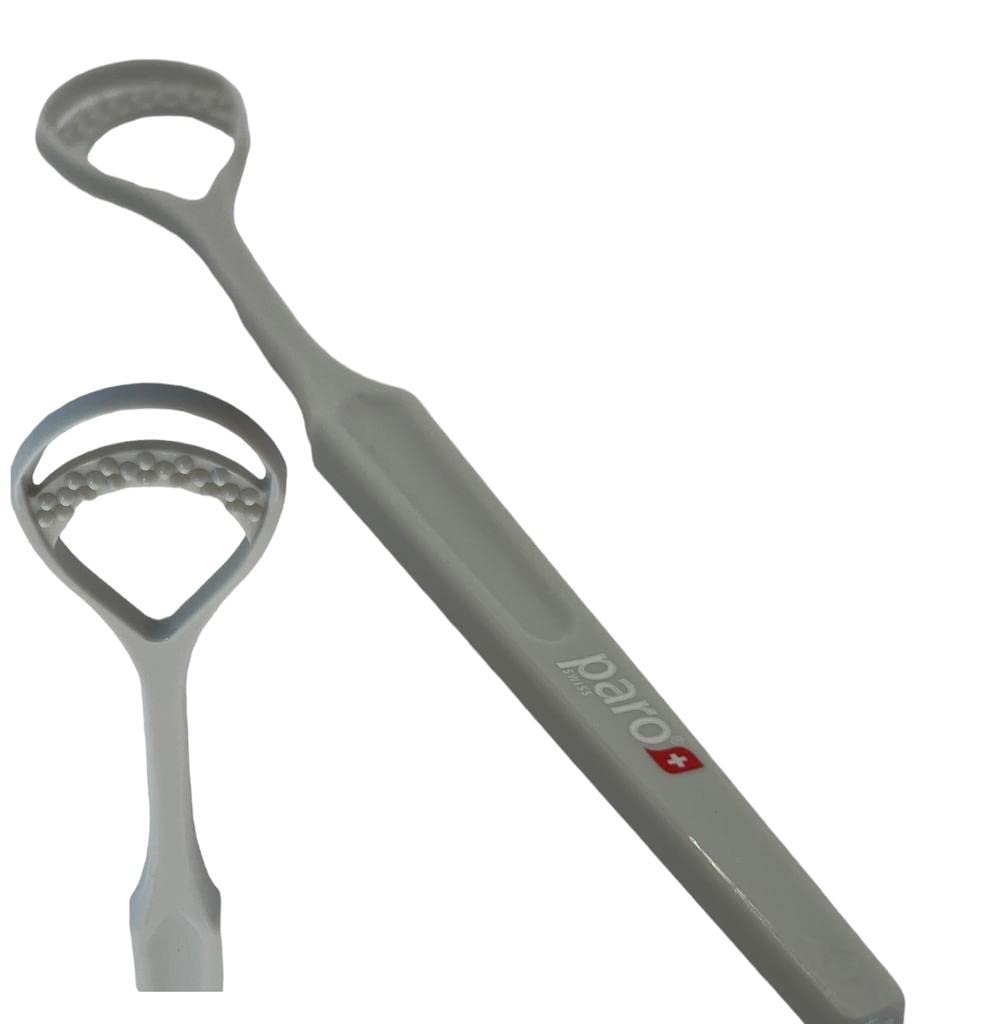 Paro Tongue Scraper | Tongue Cleaner with Close Blade Helps Fight Bad Breath | Gentle and Effective Cleaning | Swiss Design Will Keep Your Breath Fresh!