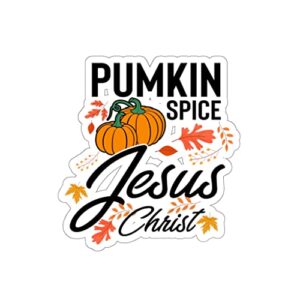 Teegarb Letter Blanket Sticker Decal Hilarious Pumkin Spice Pumpkin Festival Harvest Vegetable Lover Novelty Stickers for Laptop Car 4" × 4" / Transparent