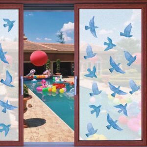 Blue Seagull Wall Sticker Party Decor Supply Kit for 1st Birthday Princess Under The Sea Baptism Mermaid Baby Shower Hawaiian Pool Holiday Anti-Collision Window Bird Stickers (Blue Seagull)