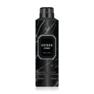 guess uomo deodorizing body spray for men, 6.0 oz.