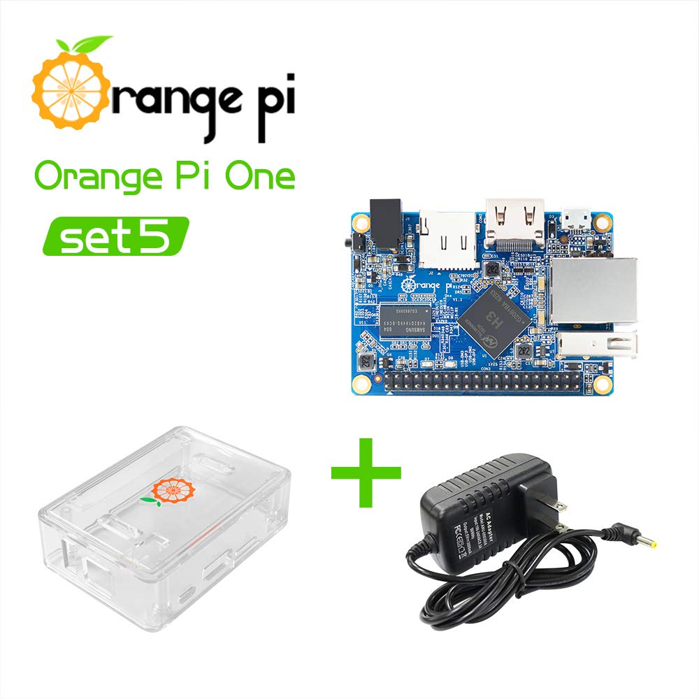 Orange Pi One Single Board Computer 1GB DDR3 AllWinner H3 Quad Core Run Android Ubuntu Debian (One(1GB)+Case+Power Supply)