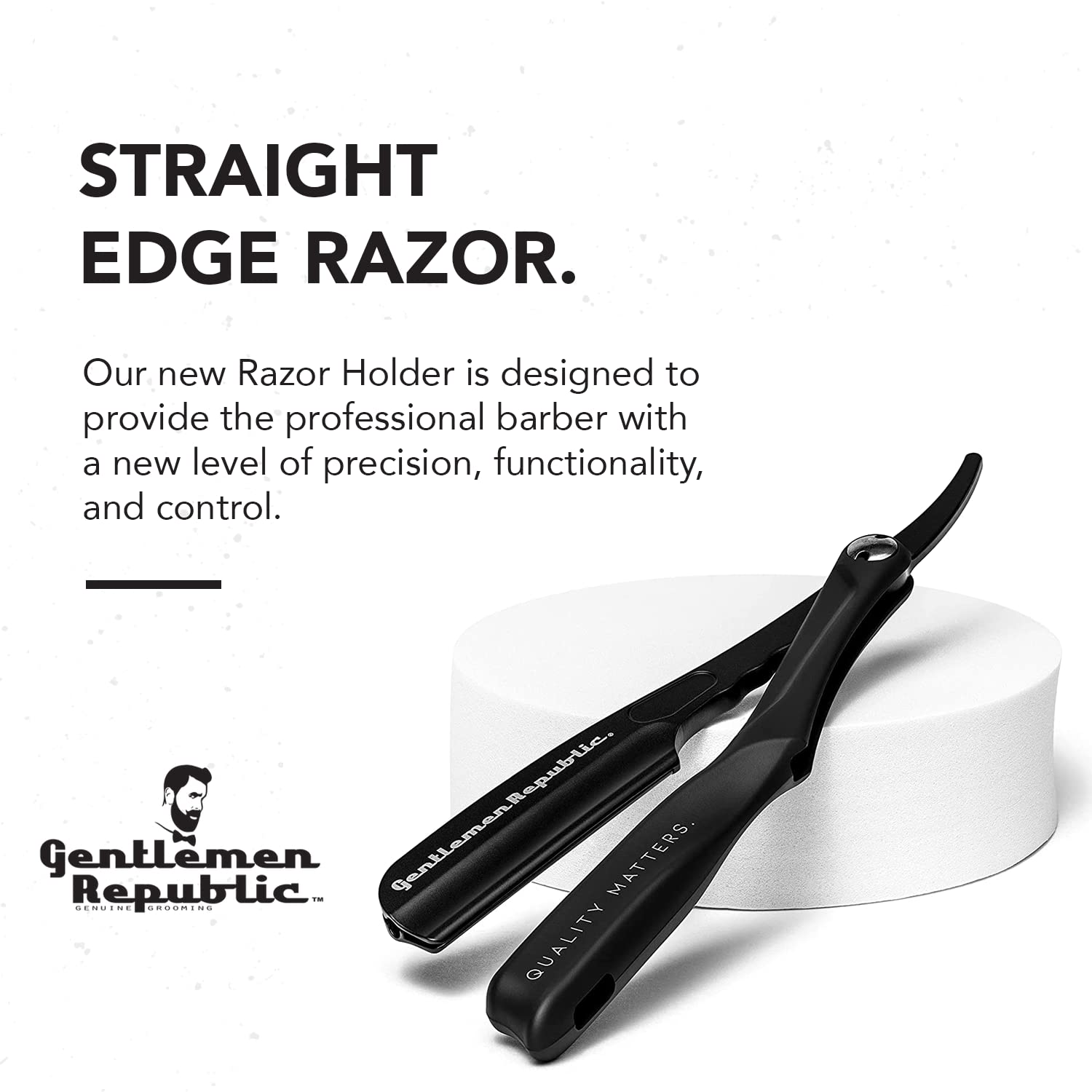 Gentlemen Republic Straight Edge Razor: Premium Black Safety Razor for Professional Barbers and Everyday Home Grooming - Achieve the Shave with Confidence