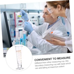 TEHAUX Lab Graduated Measuring Cup Wide Mouth Glass Conical Beaker Liquid Dispenser Cylinder Experiment Tool For Science