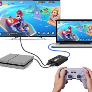 Video Capture Card, 4K HDMI Video Capture, USB 3.0 Game Capture Card, Video Capture Device Full HD 1080p 60FPS for Live Streaming, Work with PS4/PS5/Xbox/PC/Mac Linux Android Windows 10/11