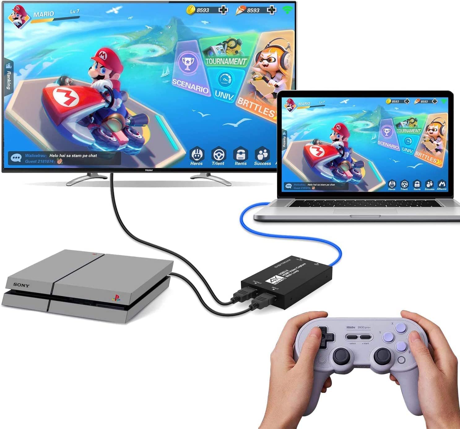 Video Capture Card, 4K HDMI Video Capture, USB 3.0 Game Capture Card, Video Capture Device Full HD 1080p 60FPS for Live Streaming, Work with PS4/PS5/Xbox/PC/Mac Linux Android Windows 10/11