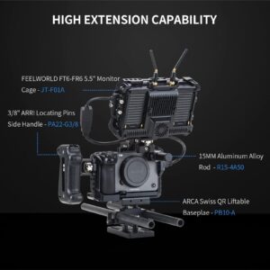 Nitze Camera Cage for Sony FX30 FX3 with HDMI Cable Clamp, NATO Rails and Built-in Arca Quick Release Plate, Interchangeable Full/Half Cage Compatible with Sony XLR Handle Unit- T-S03B